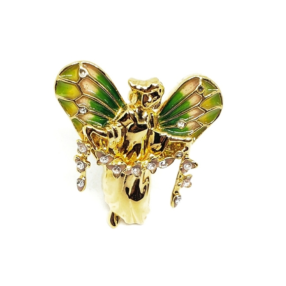 Monet | Jewelry | Rare Monet Angel Fairy Pliqueajour Brooch | Poshmark